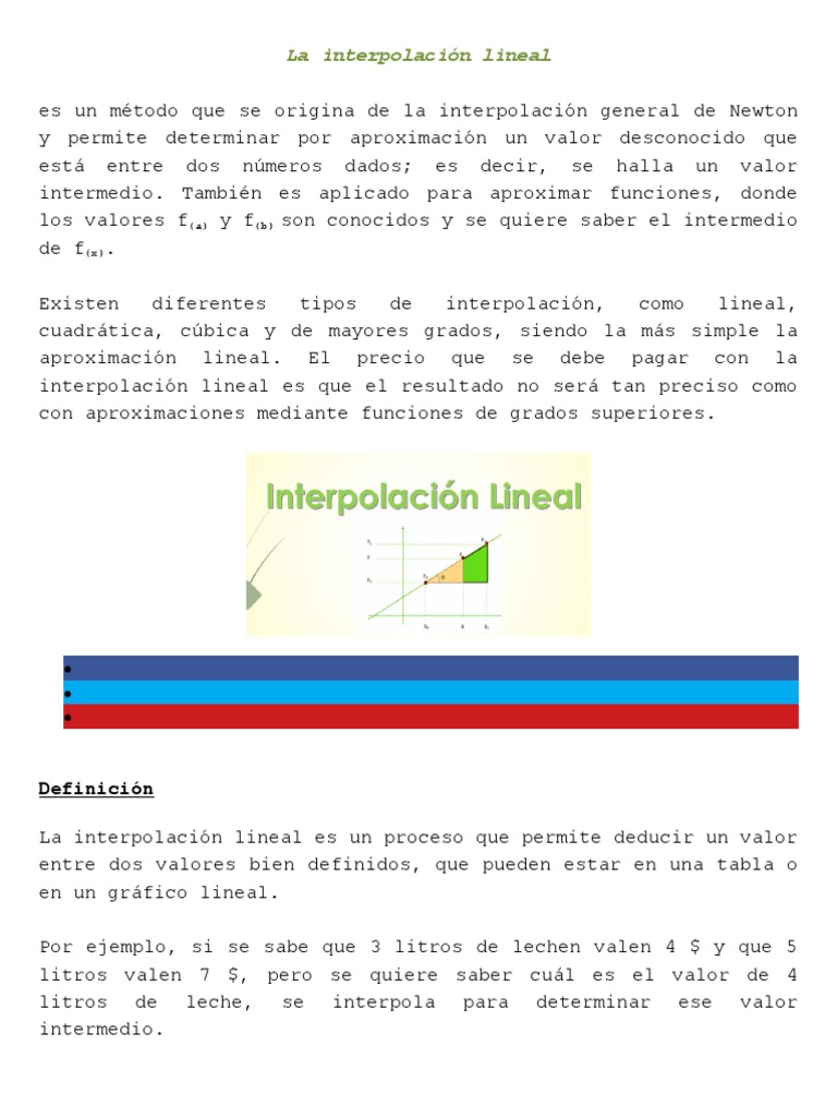 Interpolacion y Extrapolacion | PDF | Linealidad | Línea (geometría)