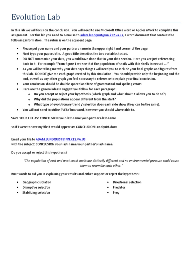 Evolution Lab: Adam - Lundquist@nn.k12.va - Us | Download Free PDF ...