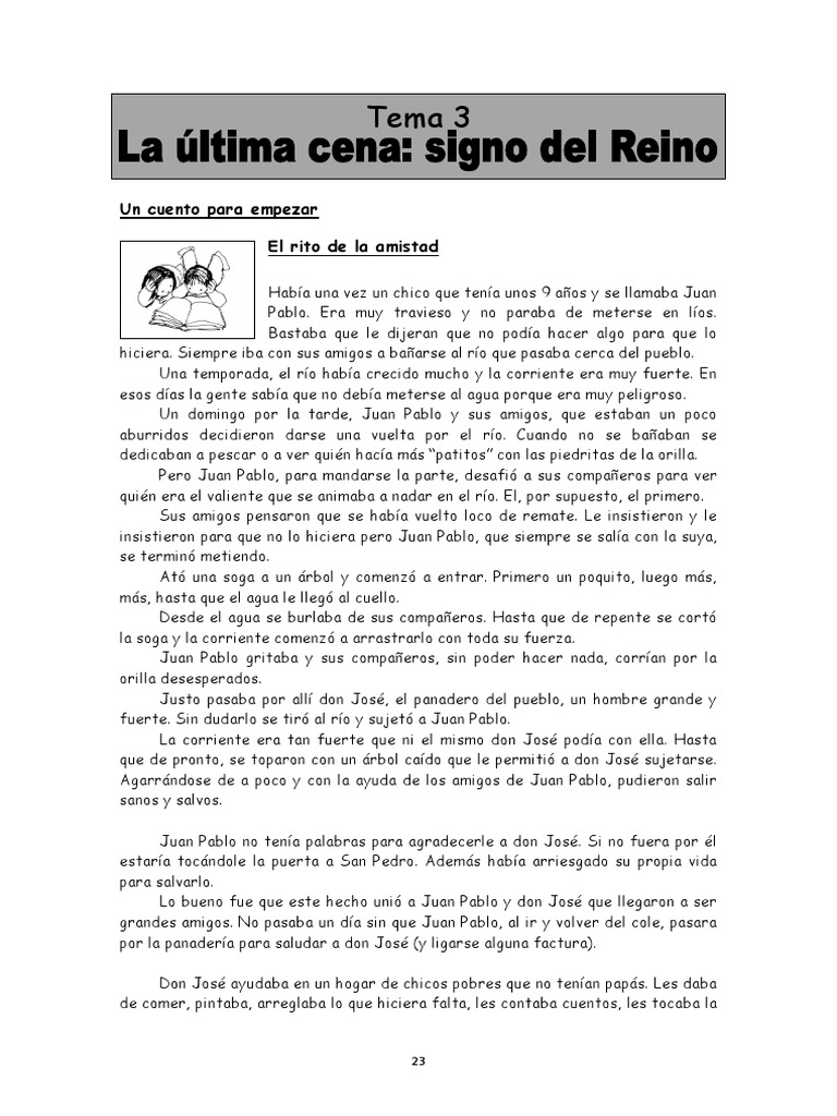 4 Tema 3 Ultima Cena PDF | PDF | Misa (liturgia) | Jesús