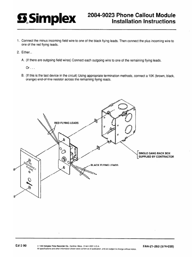 ,simplex: 2084-9023 Phone Callout Module Installation Instructions | PDF
