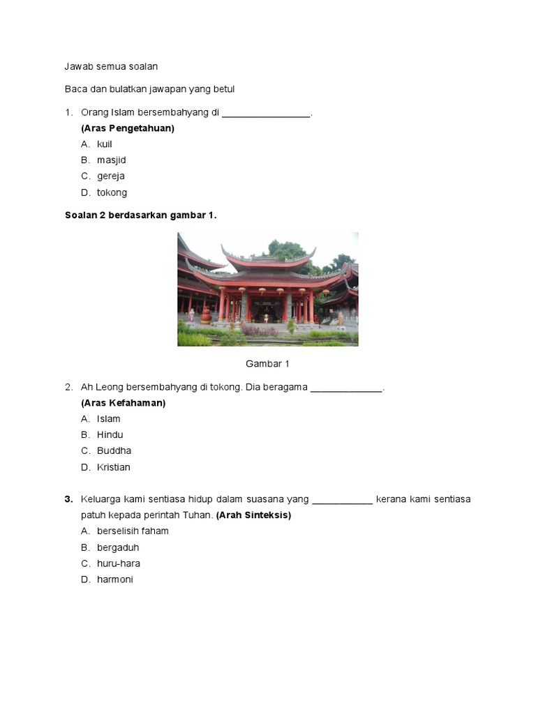 Kertas Soalan Pendidikan Moral Tahun 2 Pdf