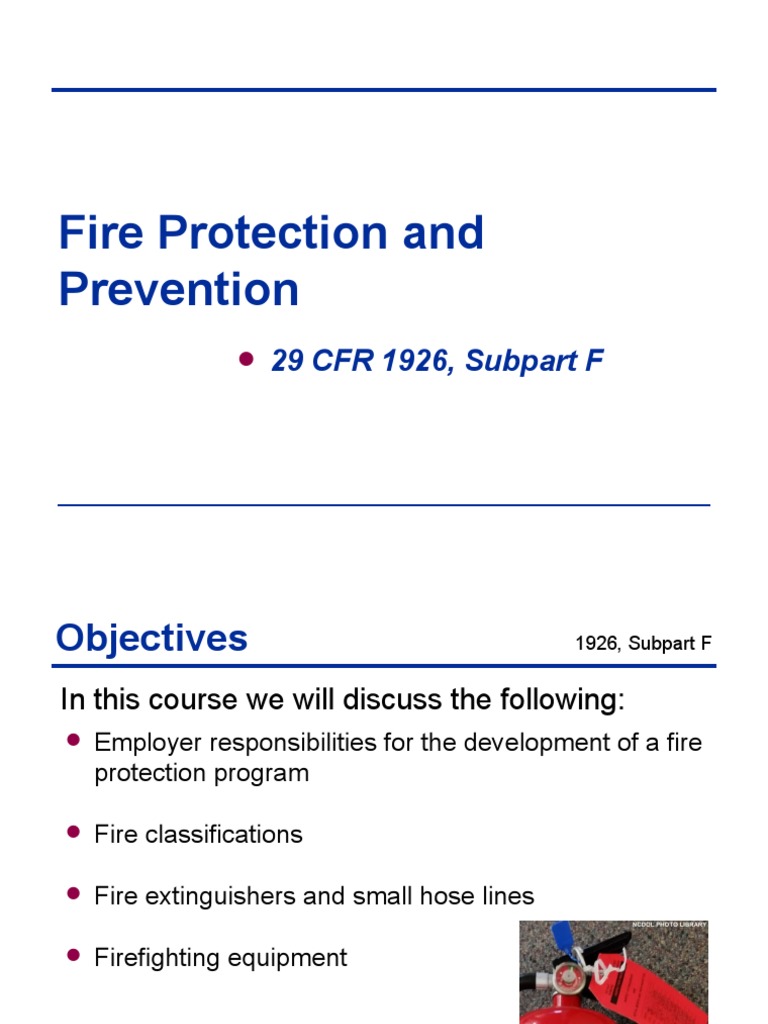 Fire Protection and Prevention: 29 CFR 1926, Subpart F | PDF | Fires ...