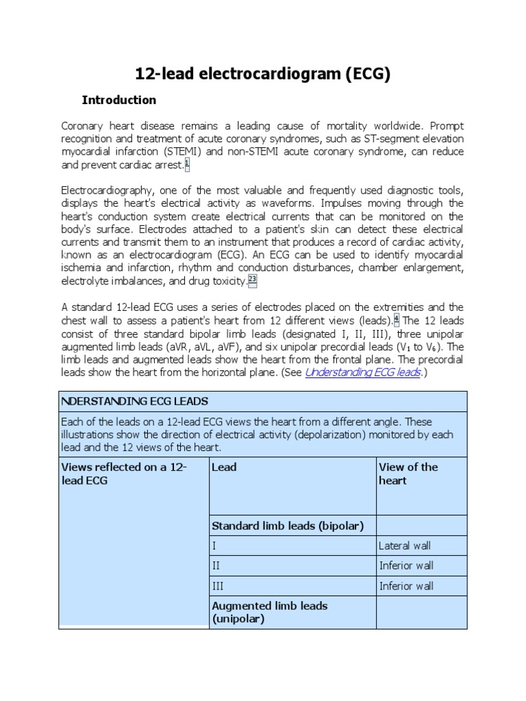 12 Lead ECG | PDF | Electrocardiography | Circulatory System