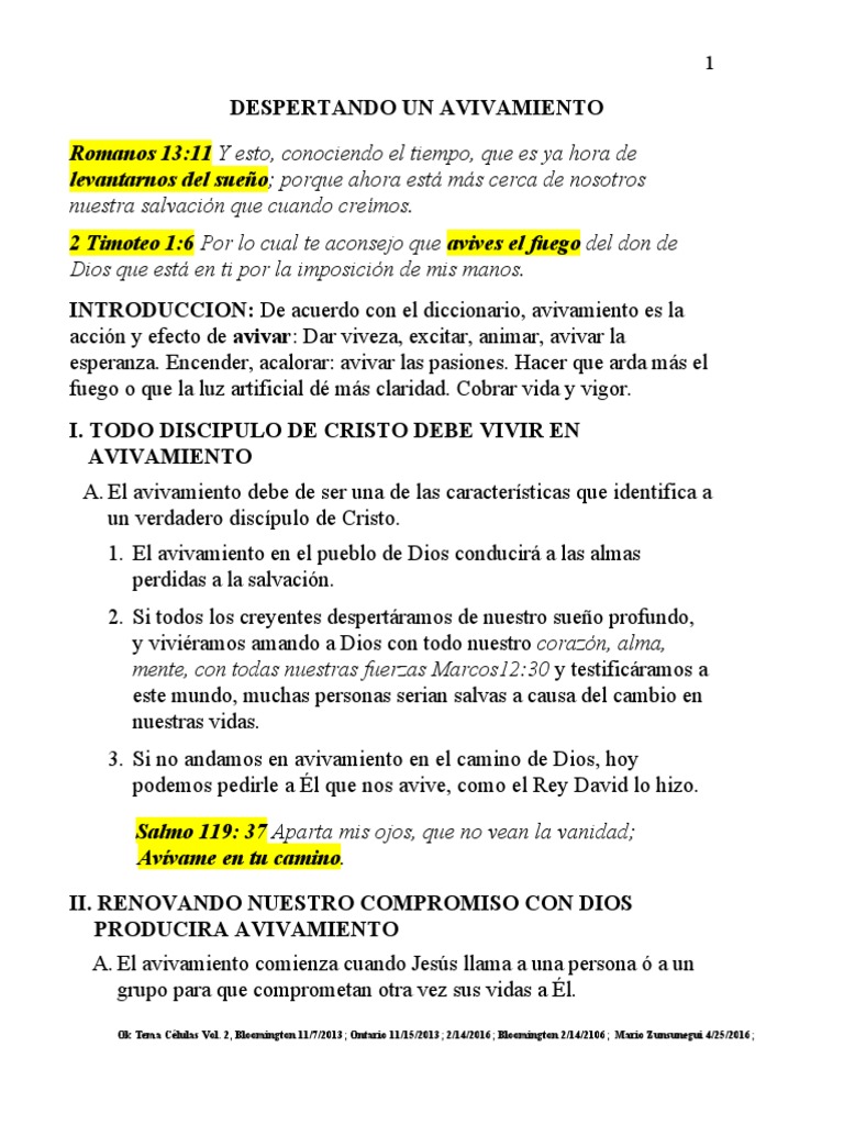 Despertando Un Avivamiento.. | PDF | Renacimiento cristiano | Cristo ...