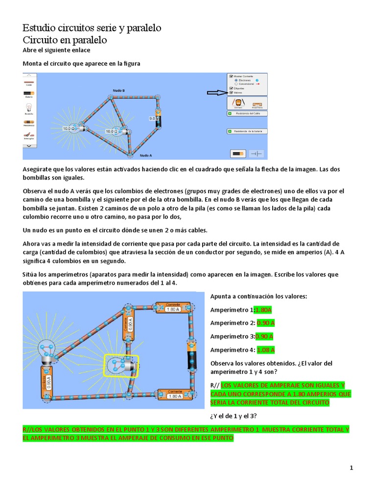 Estudio Circuitos Serie y Paralelo en La Simulación JHONATAN SANCHEZ ...