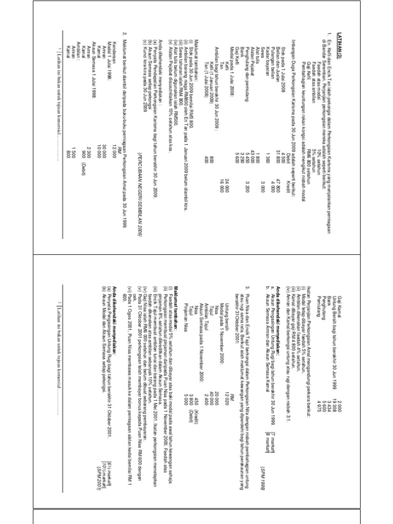 Latihan PENGASINGAN UNTUNG RUGI | PDF