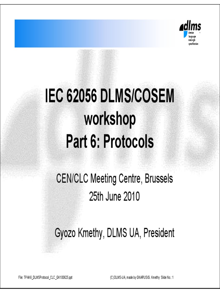 IEC 62056 DLMS COSEM Workshop Part 6 Protocol | PDF | Internet Protocol ...