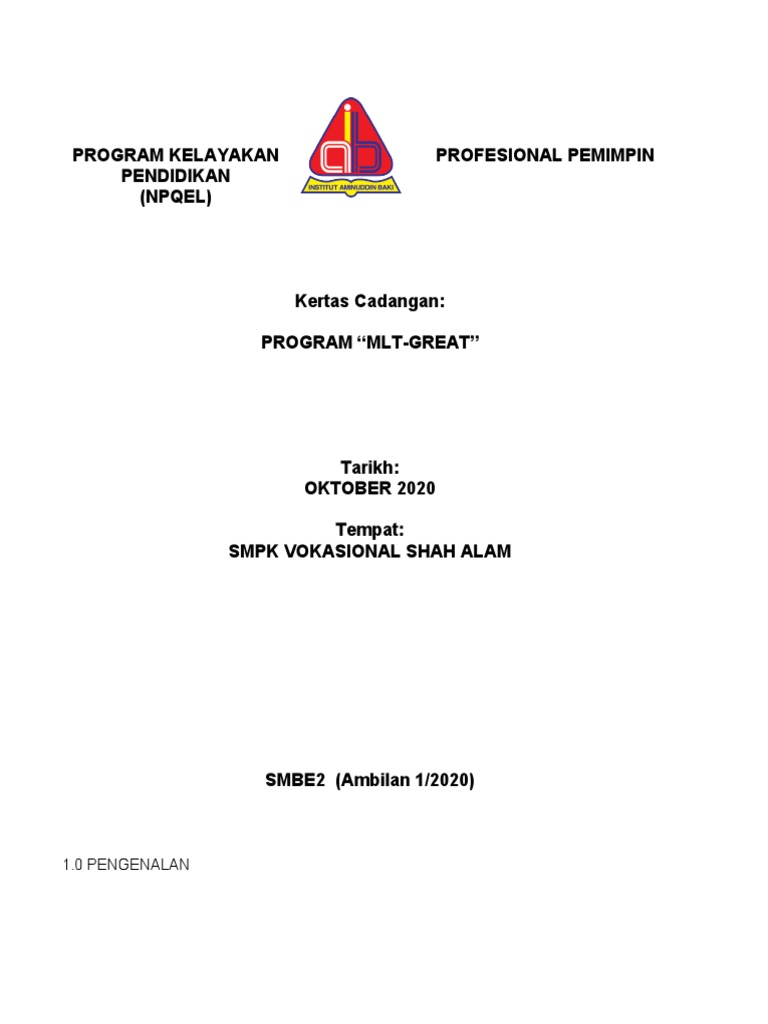 Contoh Kertas Cadangan | PDF