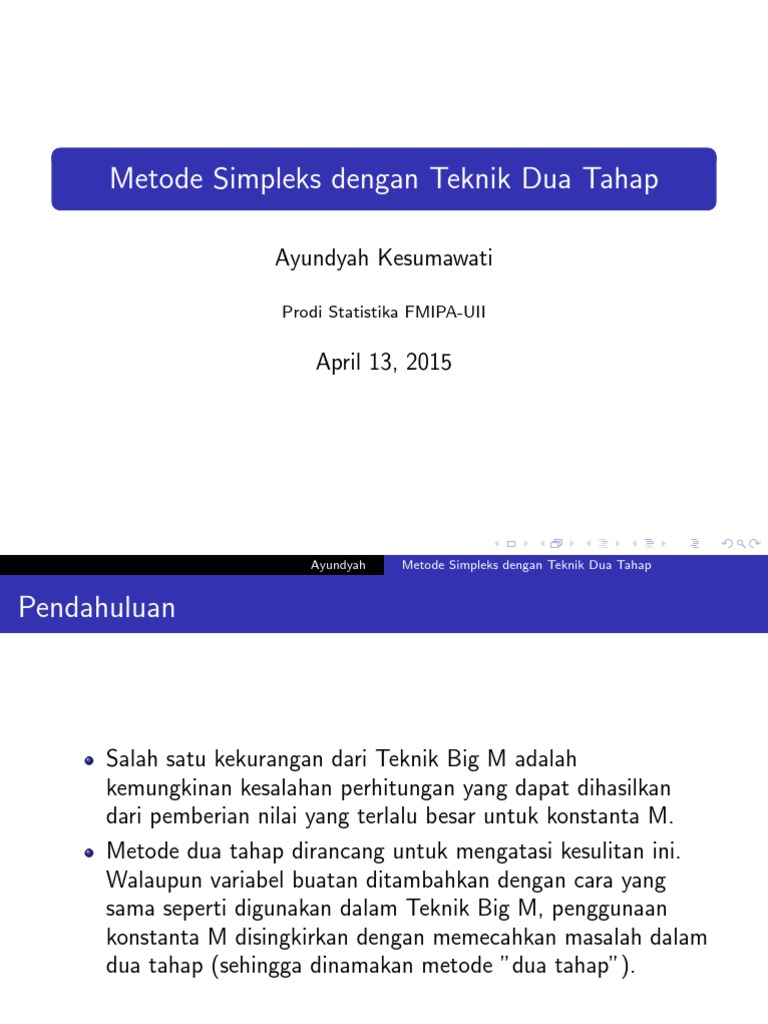 Metode Simpleks Dua Tahap | PDF