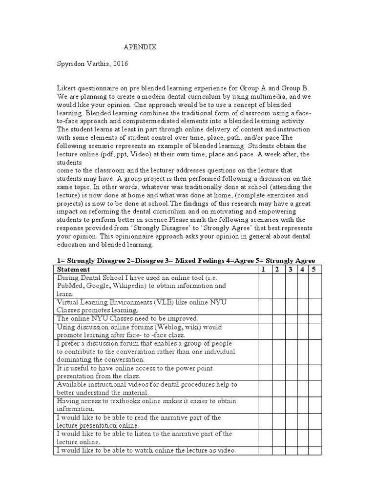 1 Strongly Disagree 2 Disagree 3 Mixed Feelings 4 Agree 5 Strongly ...