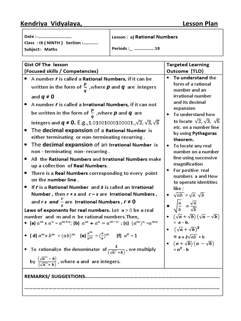 Lesson Plan IX MATHS 2020 Compressed | PDF | Axiom | Triangle