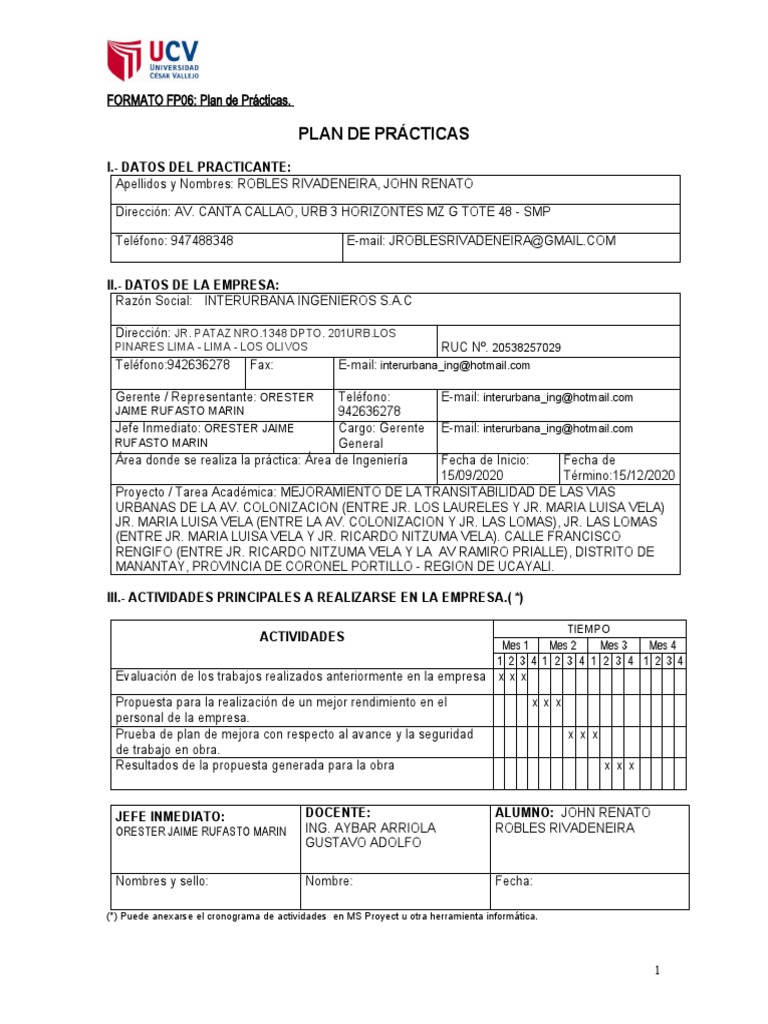 FP06 - Plan de Practicas.. | PDF