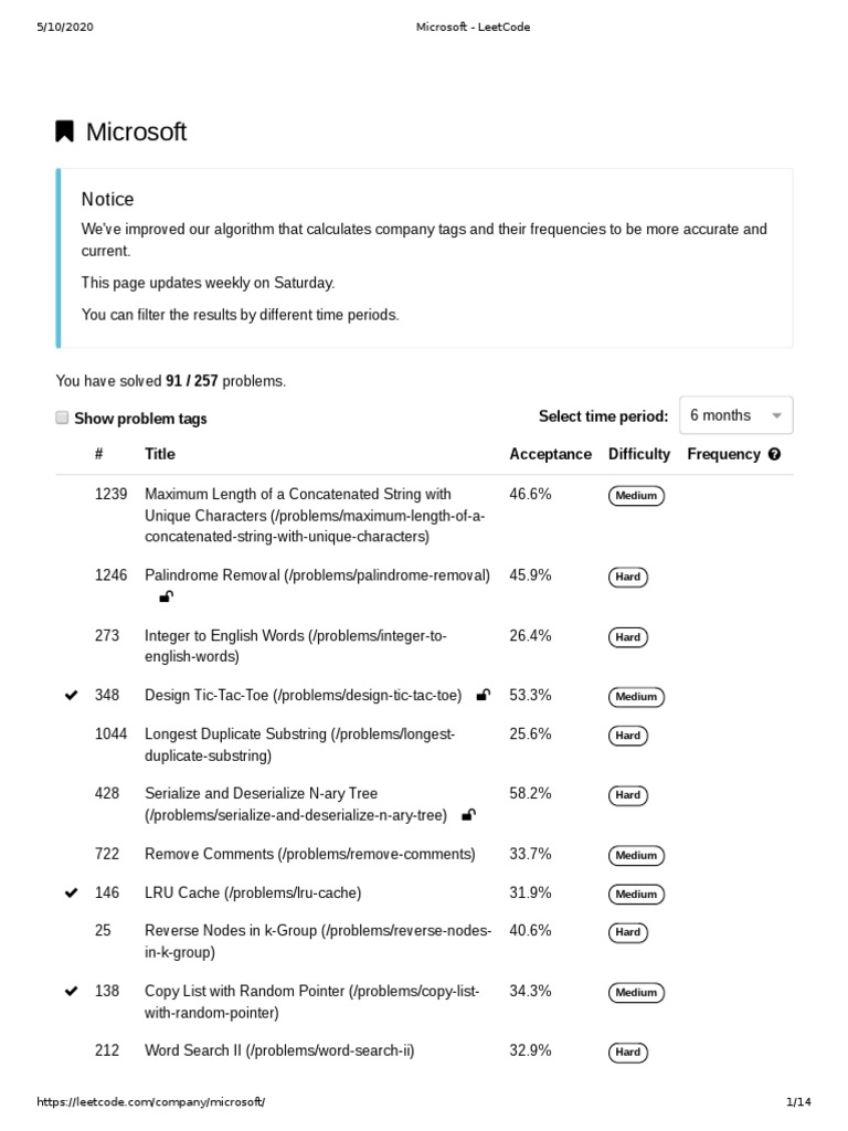 Microsoft Leetcode Pdf Algorithms And Data Structures Computer Programming 3746