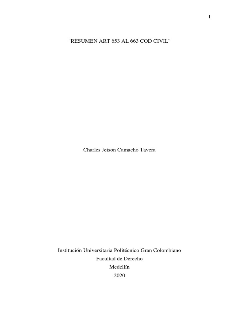 Resumen Art 653 Al 663 Cod Civil | PDF