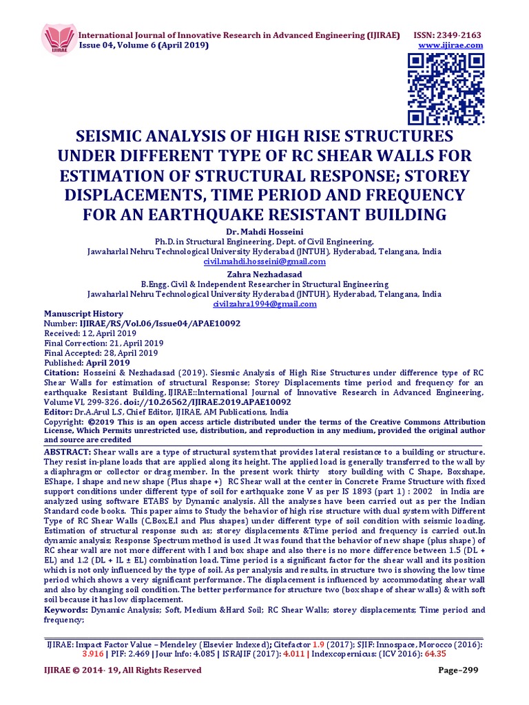 Seismic Analysis of High Rise Structures PDF | PDF | Normal Mode ...