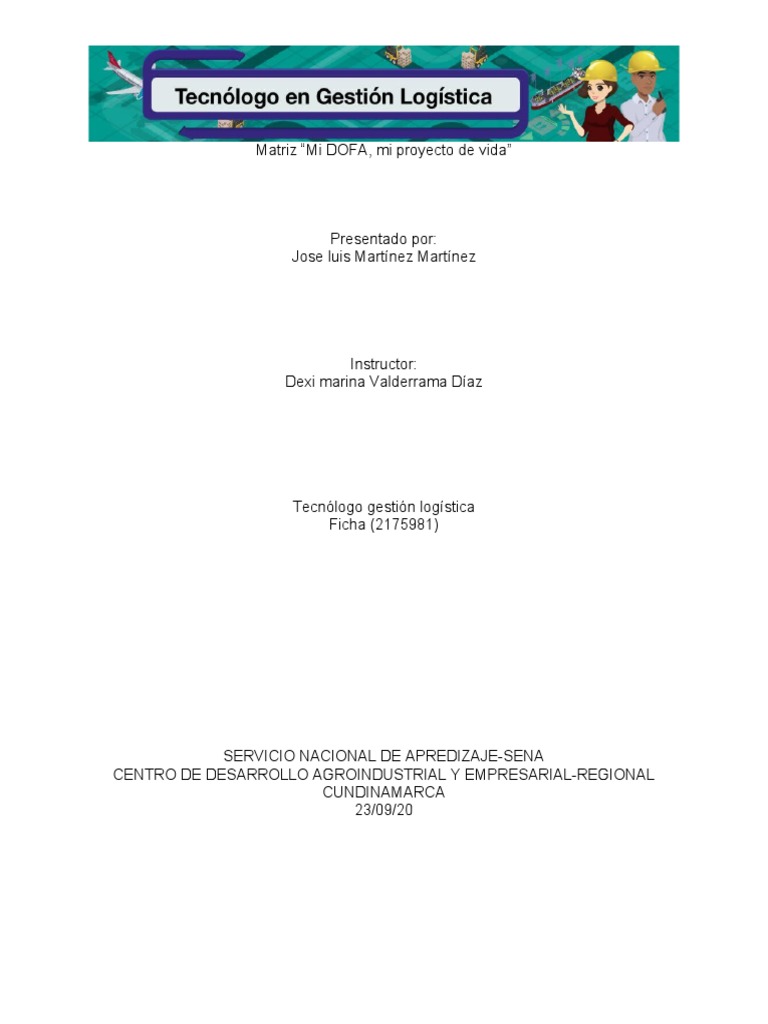 Matriz Mi DOFA Mi Proyecto de Vida | PDF | Análisis FODA | Cognición