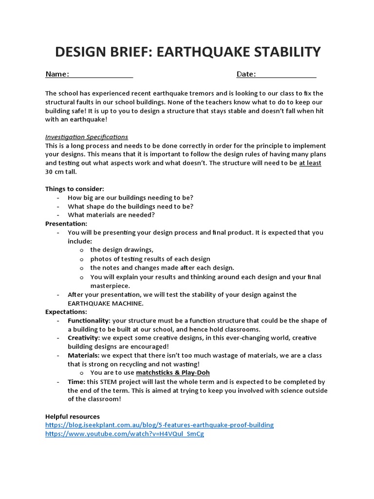 Earthquake-Proof Building Design Project | PDF