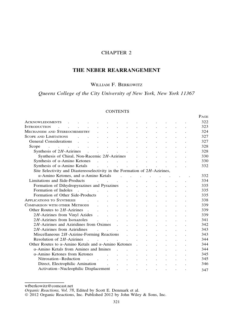 Berkowitz2012 Neber Rearrangement PDF | PDF | Chemical Reactions ...