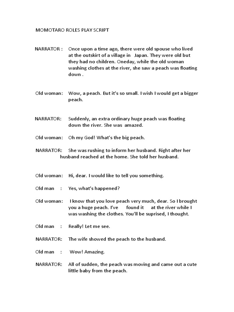 Momotaro Roles Play Script | PDF