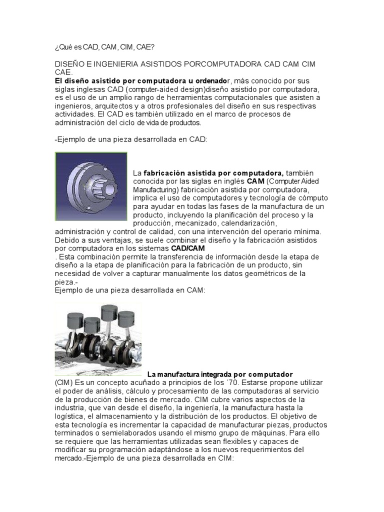 Definición de CAD y su Aplicación | PDF | Diseño asistido por ordenador ...