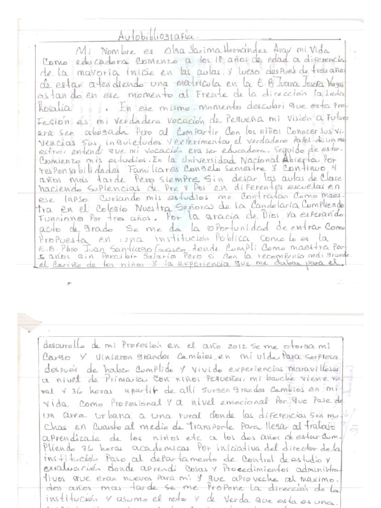 Modelo de Autobiografia | PDF