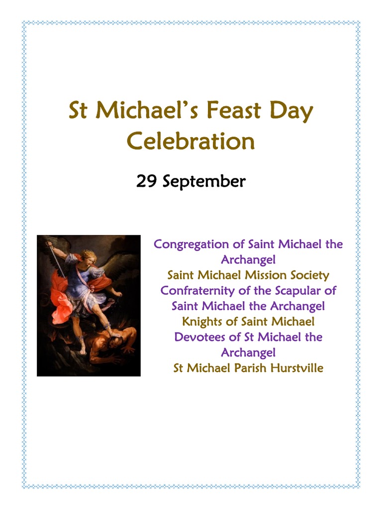 ST Michael's Feast Day Celebration: 29 September | PDF | Michael ...