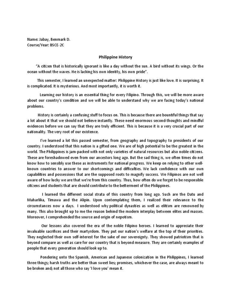 Essay Phil - History | PDF | Philippines | Mind