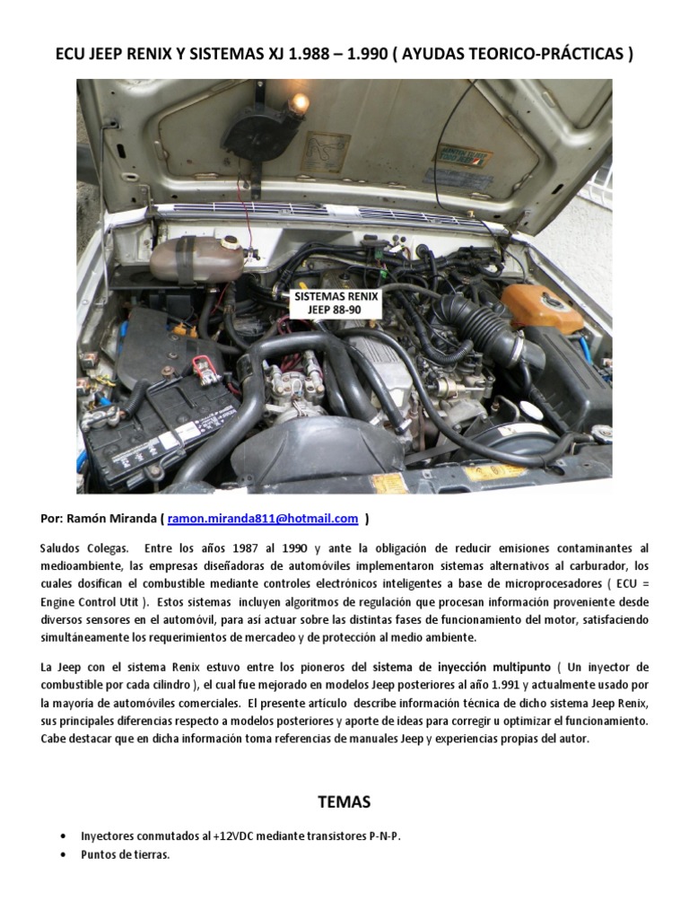Ecu Renix y Sistemas Jeep 88-90 | PDF | Relé | Distribuidor