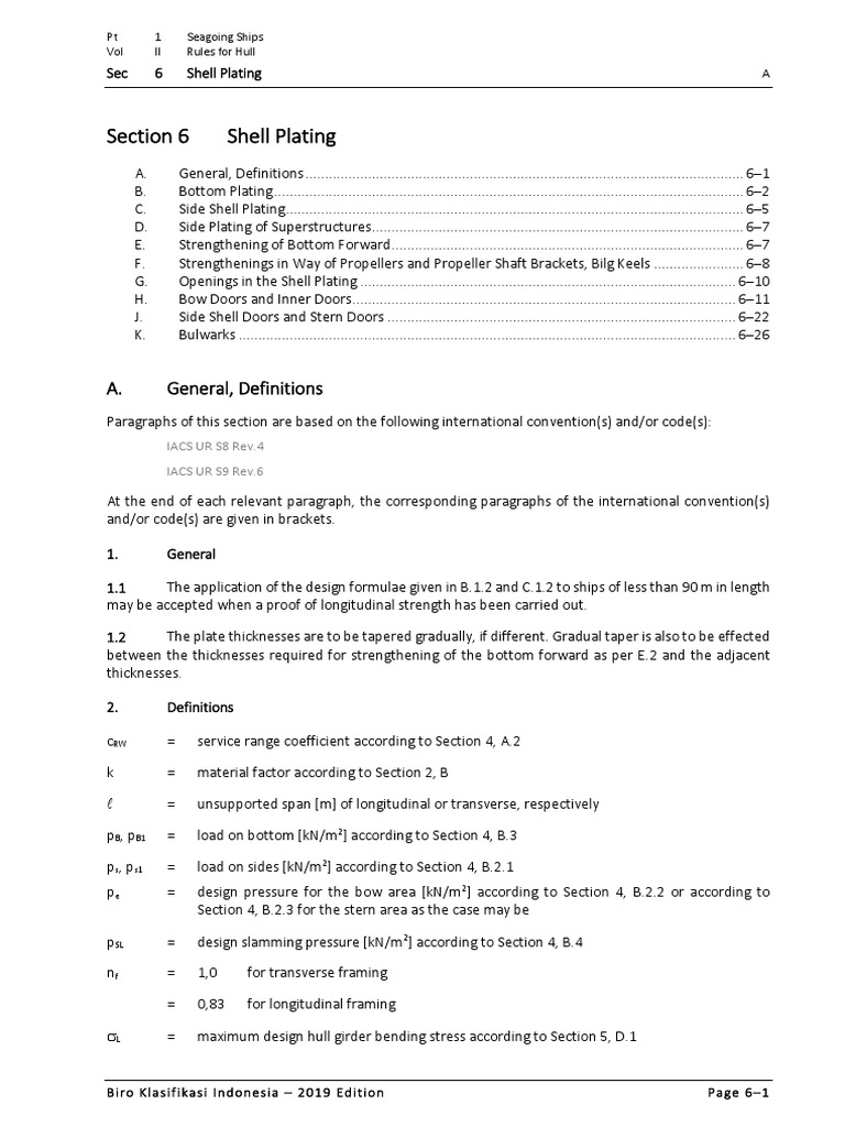 Section 6. Shell Plating PDF | PDF | Buckling | Bending