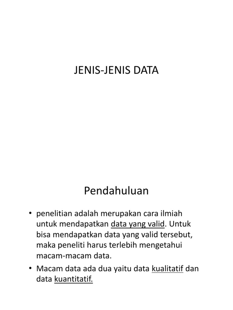 Jenis-Jenis Data | PDF