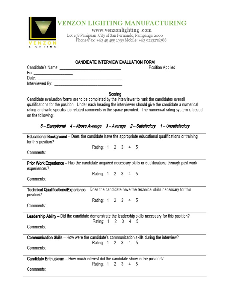 Venzon Lighting Manufacturing | PDF