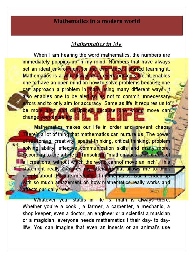 Mathematics in A Modern World | PDF
