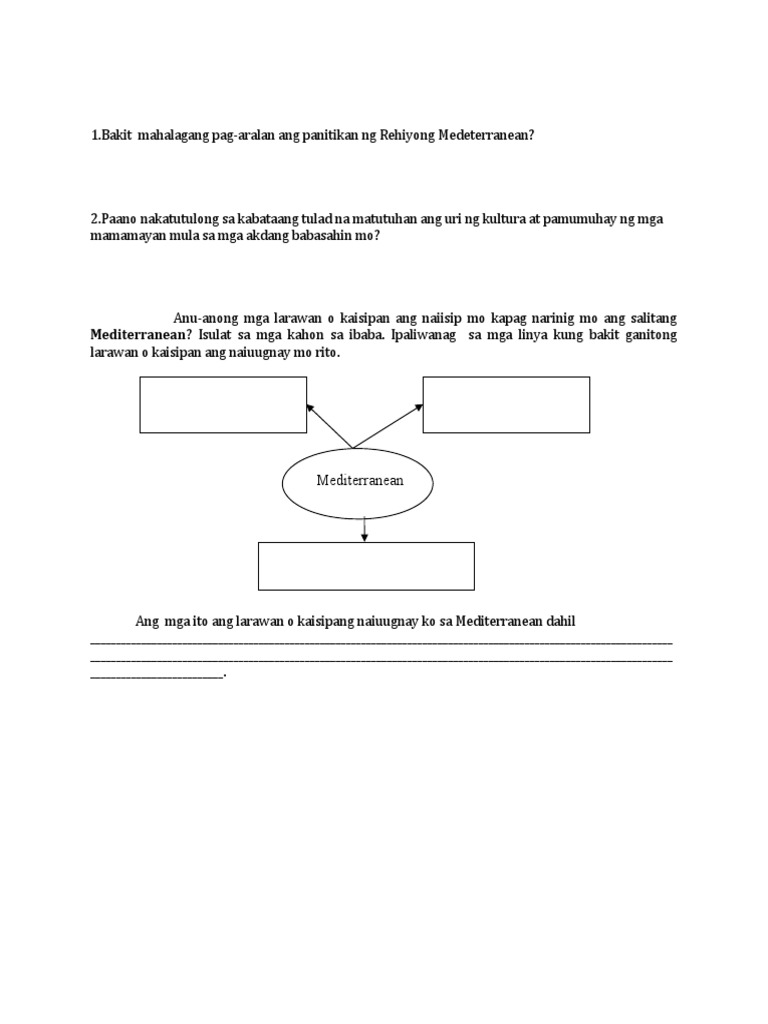 Filipino 10, Worksheet # 1 | PDF