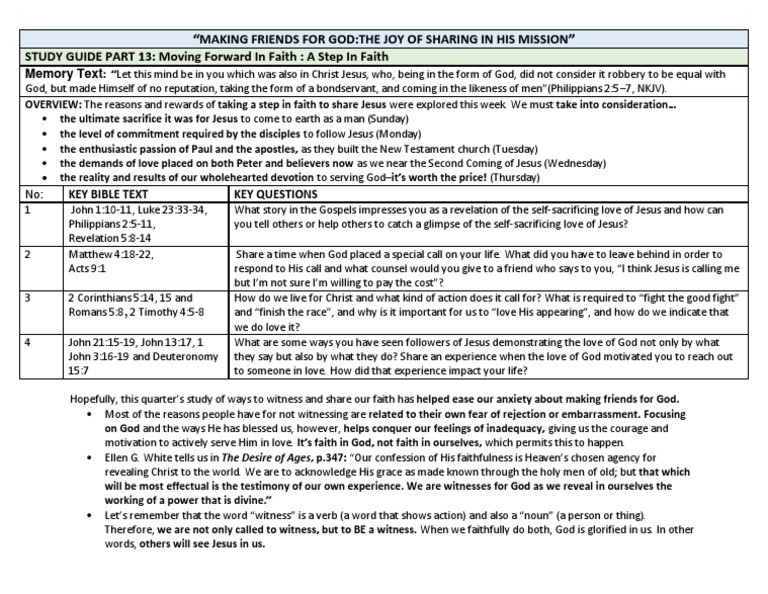 Bible Study Guide Lesson 13 | PDF | Jesus | New Testament Content