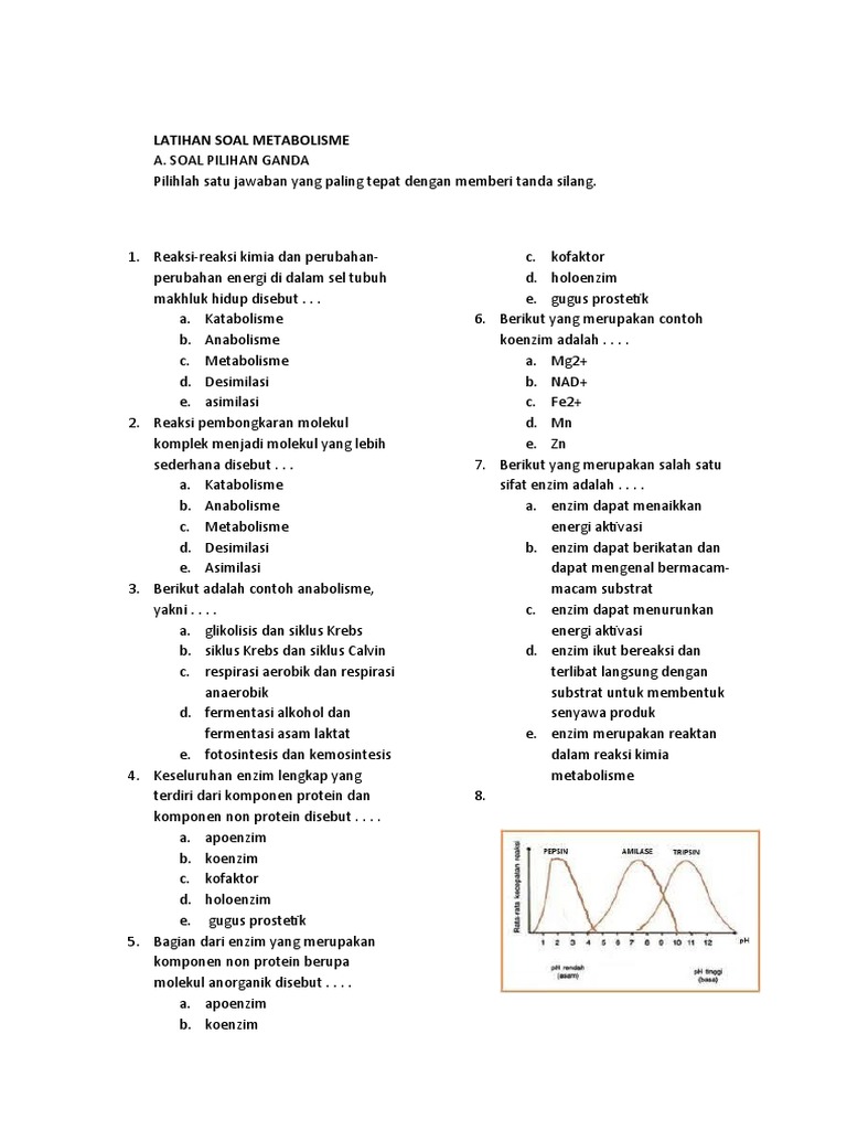 Latihan Soal Metabolisme | PDF