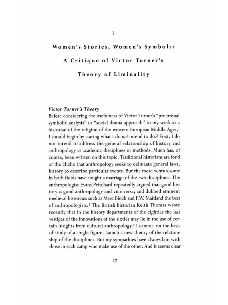Bynum Women S Stories Women S Symbols A Critique of Victor Turner S ...