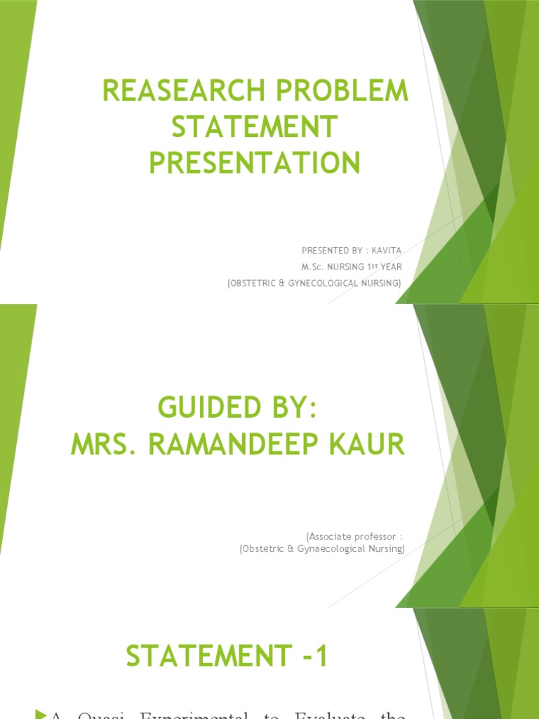 Reasearch Problem Statement Presentation | PDF | Childbirth | Obstetrics