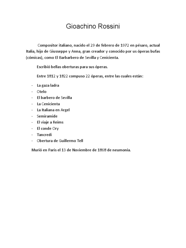 Gioachino Rossini | PDF