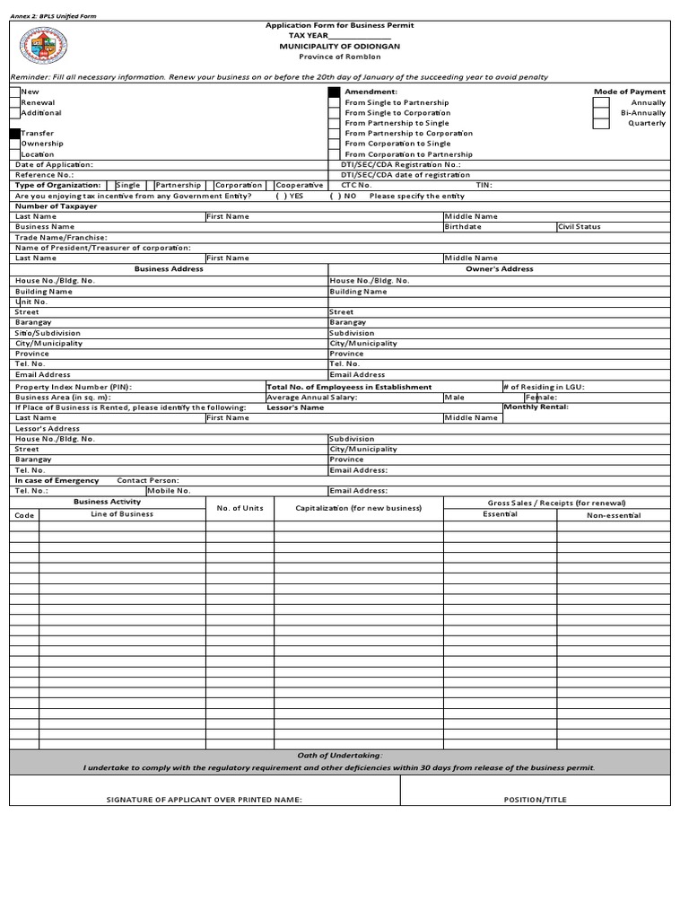Application Form Bplo Latest Legal | PDF | Corporations | Payments