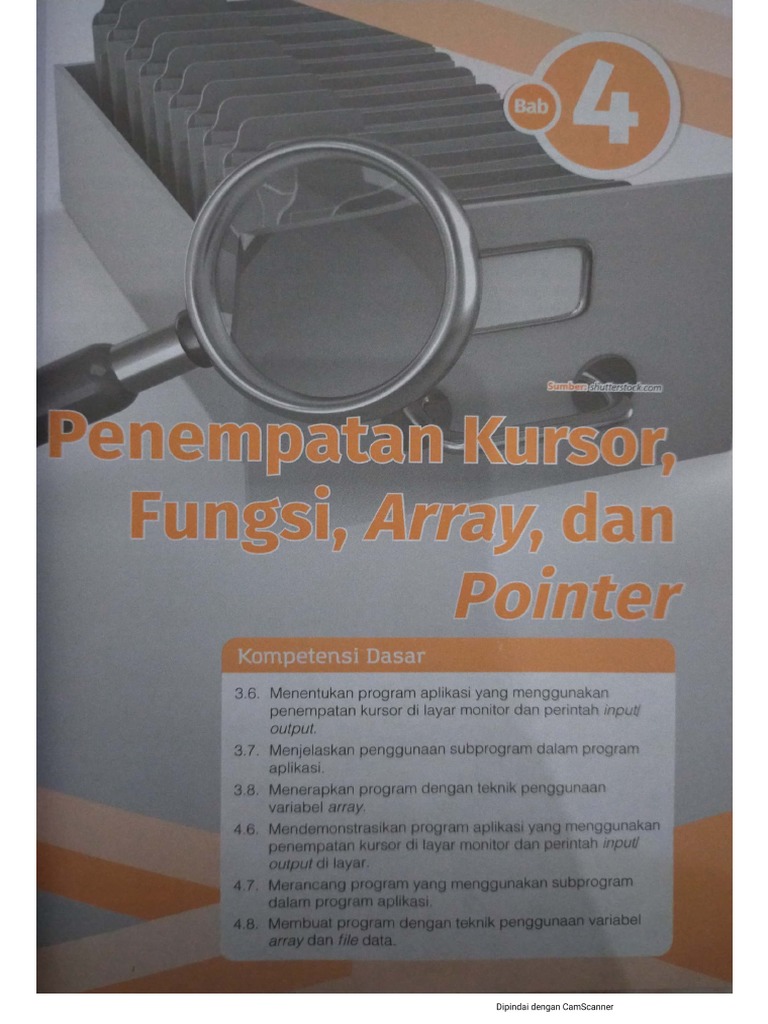 Bab IV Penempatan Kursor, Fungsi, Array Dan Pointer | PDF