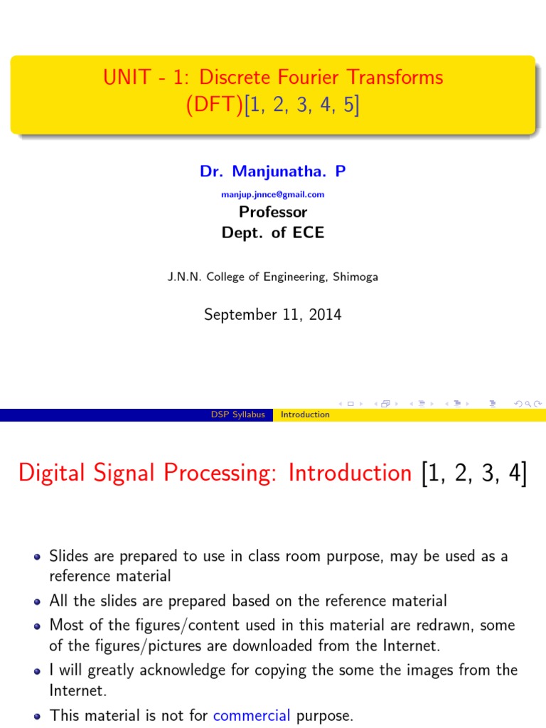 Discrete Fourier Transform | PDF | Spectral Density | Discrete Fourier Transform