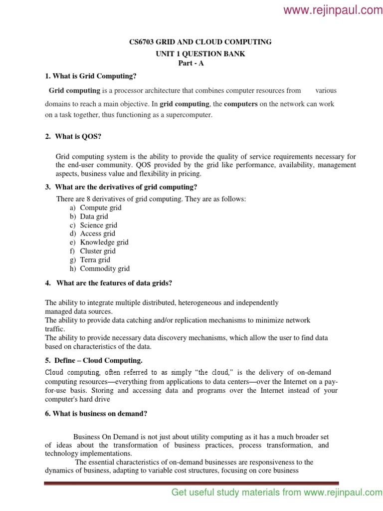 Unit1-V QB | PDF | Apache Hadoop | Cloud Computing