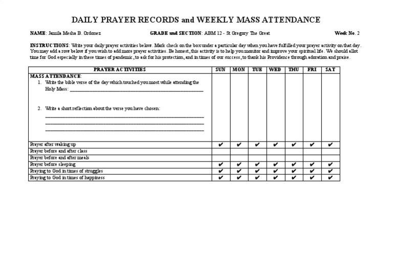Daily Prayer Format | PDF