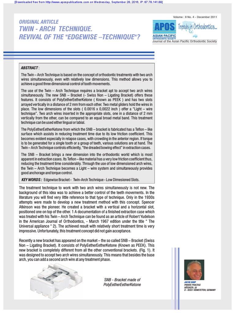 Twin - Arch Technique Revival of The Edgewise - Tec | PDF ...