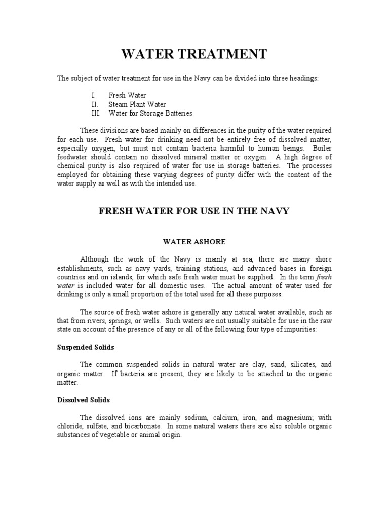Navy - Water Treatment | PDF | Corrosion | Seawater