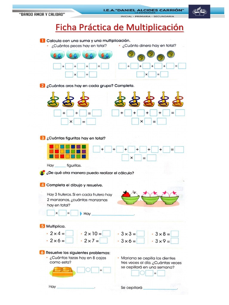 Ficha Práctica de Multiplicaciones - Crea PDF | PDF