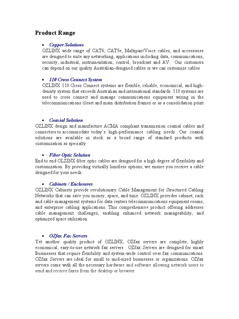 Product Range | PDF