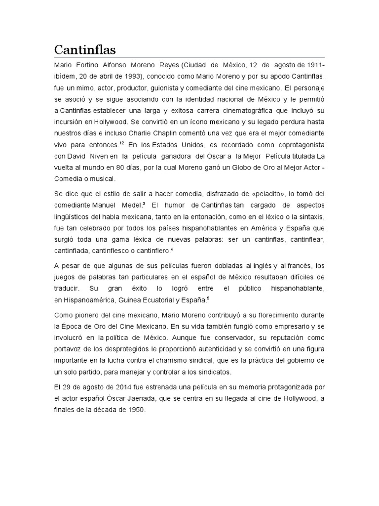 Biografía de Cantinflas | PDF