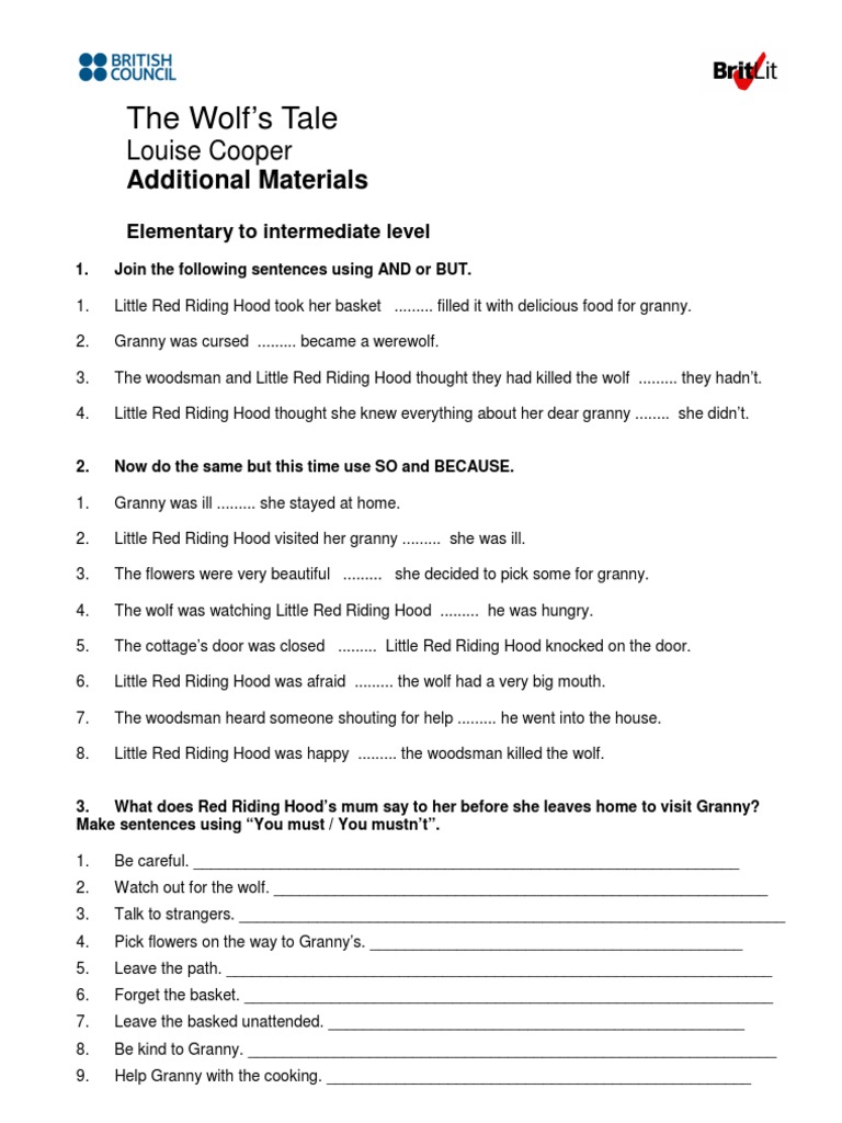 The Wolf's Tale: Additional Materials | PDF | Little Red Riding Hood