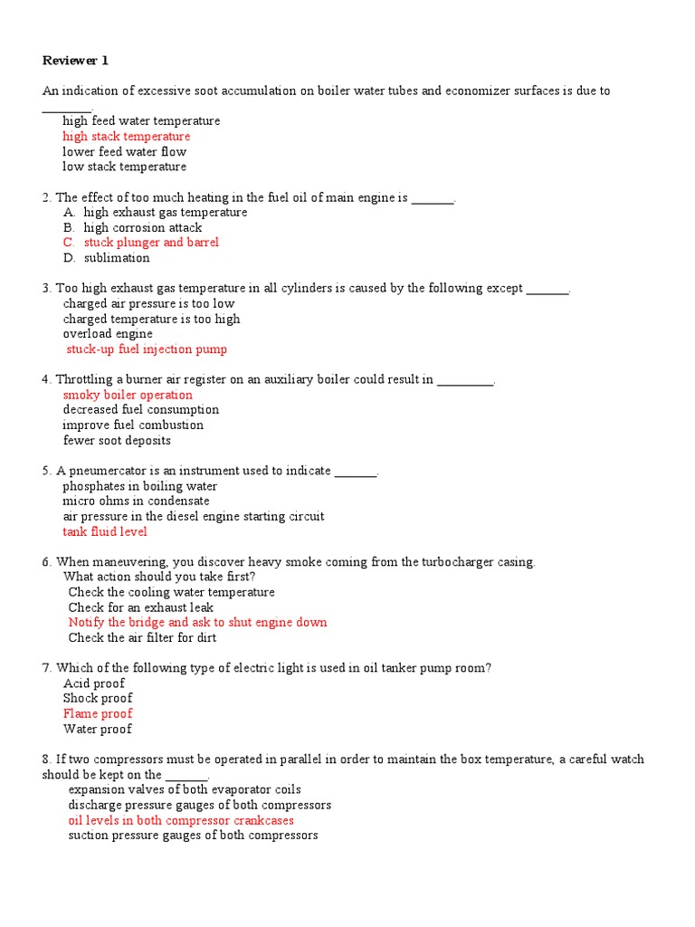 Marine Engineering Reviewer | PDF | Internal Combustion Engine | Diesel ...